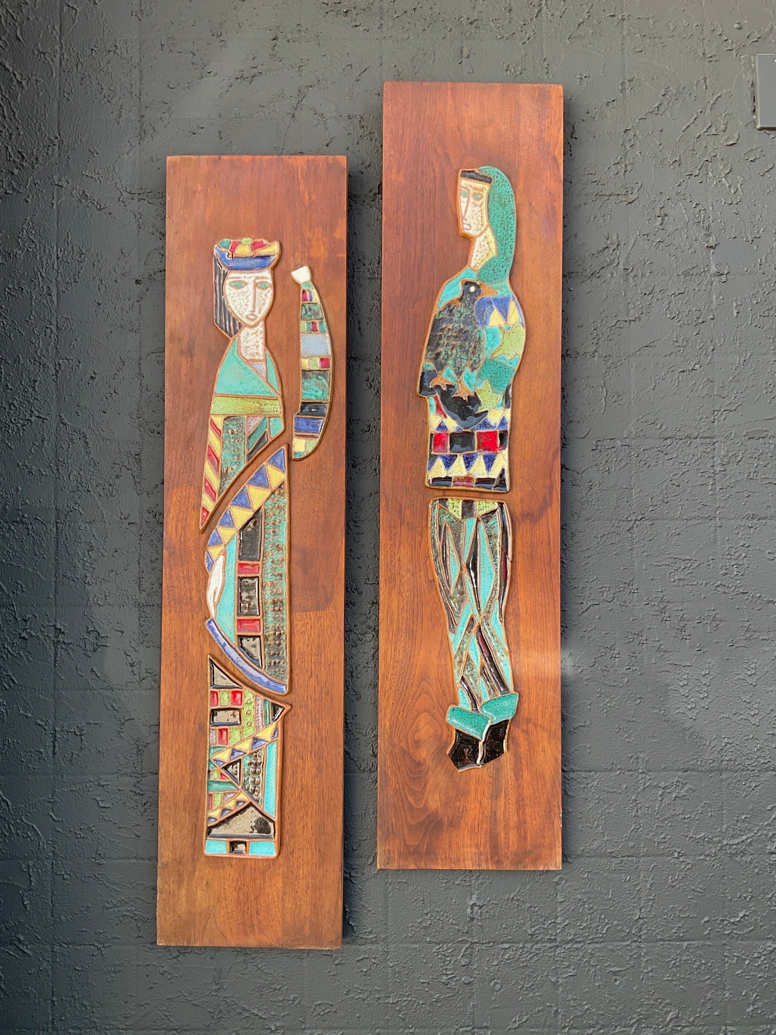 Harris Strong Ceramic Tile Panels on Walnut | Revival Vintage