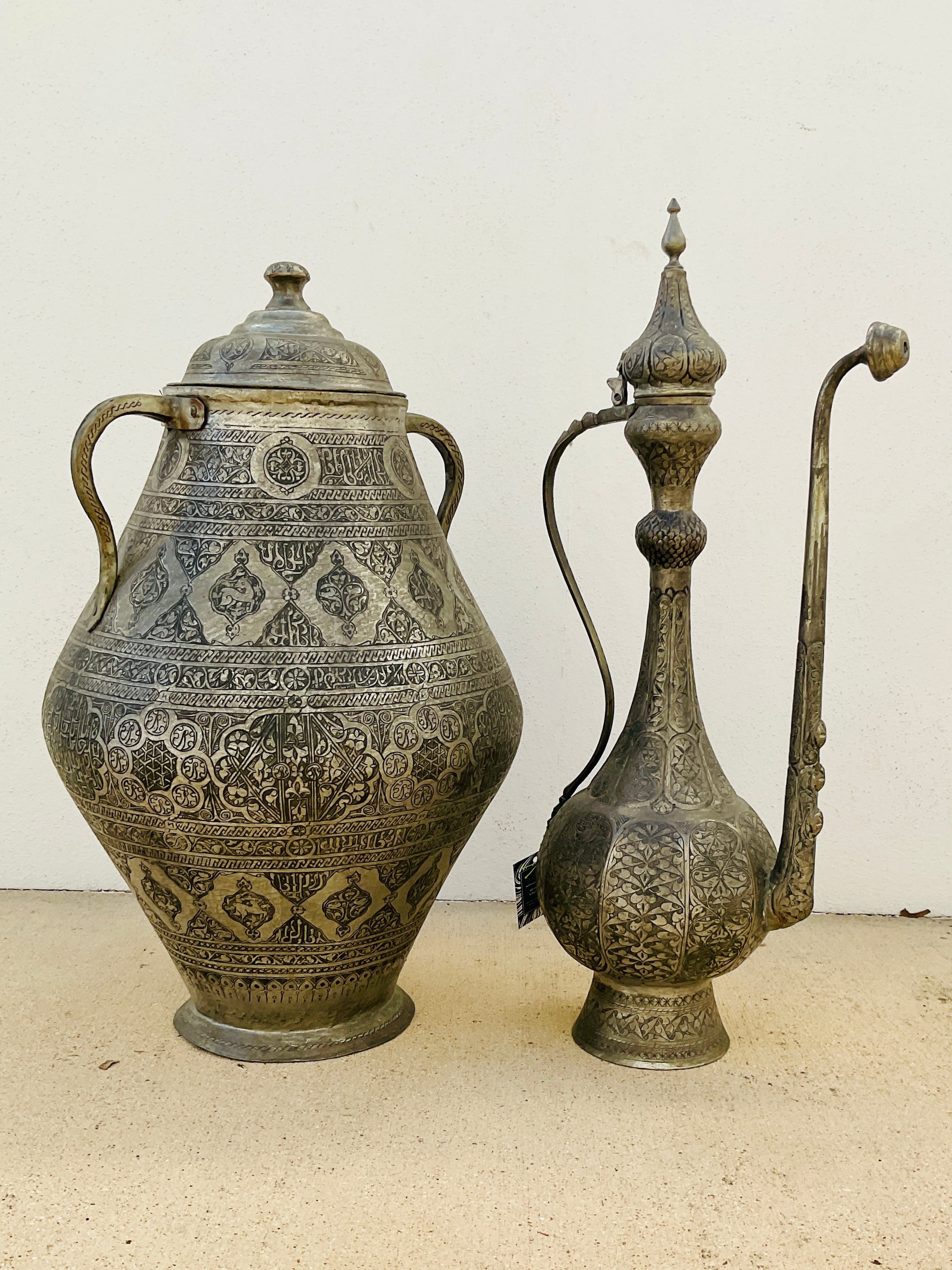 Large Middle Eastern Vases with Lid | Revival Vintage